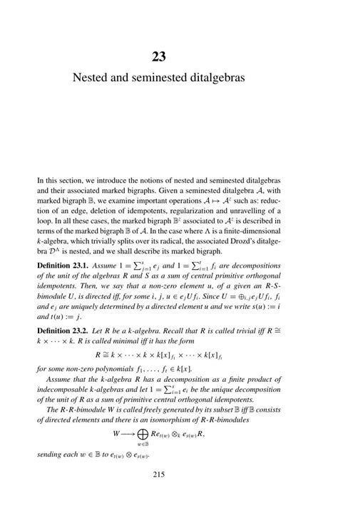 Nested And Seminested Ditalgebras Chapter 23 Differential Tensor Algebras And Their Module
