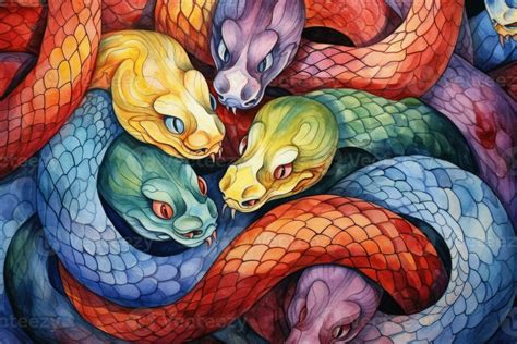 Ai Generated Tropical Tree Viper Nature Fantasy Macro Python Fauna