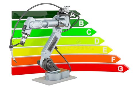 Robot Welding With Energy Efficiency Chart 3d Rendering Stock Illustration Illustration Of
