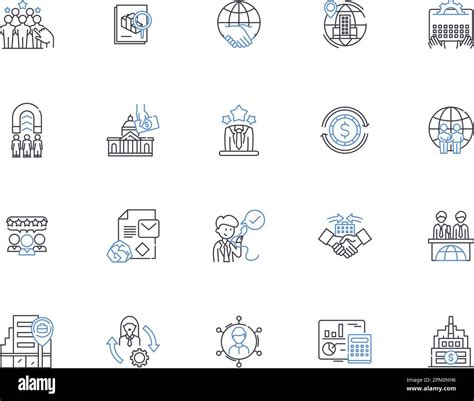 Globalization Outline Icons Collection Internationalization Interconnection Connection