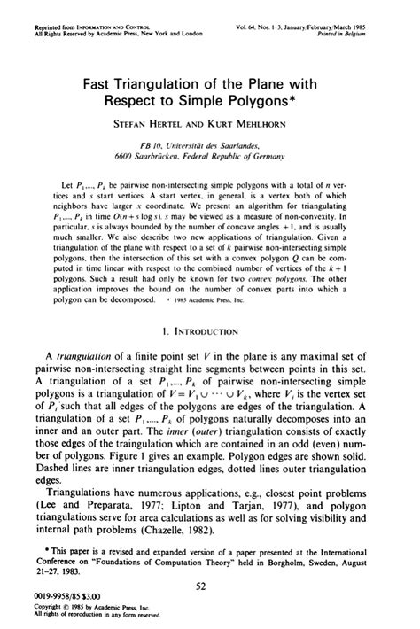 Pdf Fast Triangulation Of Simple Polygons