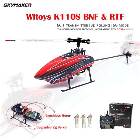 Wltoys Xk K110s Rc Helicopter Bnf 2 4g 6ch 3d 6g System Brushless Motor