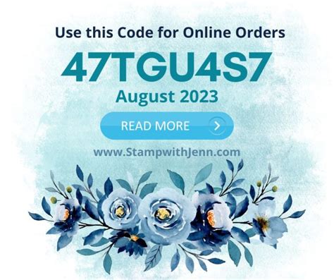 New Code To Use For Online Orders Stamp With Jenn