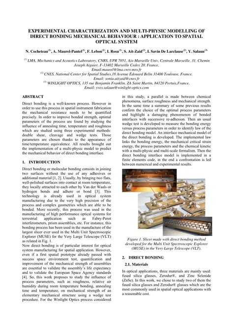 Pdf Experimental Characterisation And Multi Physic Modelling Of