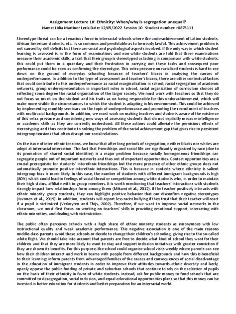 Assignment Lecture 10 Pdf