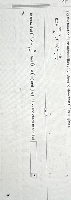 Solved For The Function F Use Composition Of Functions To