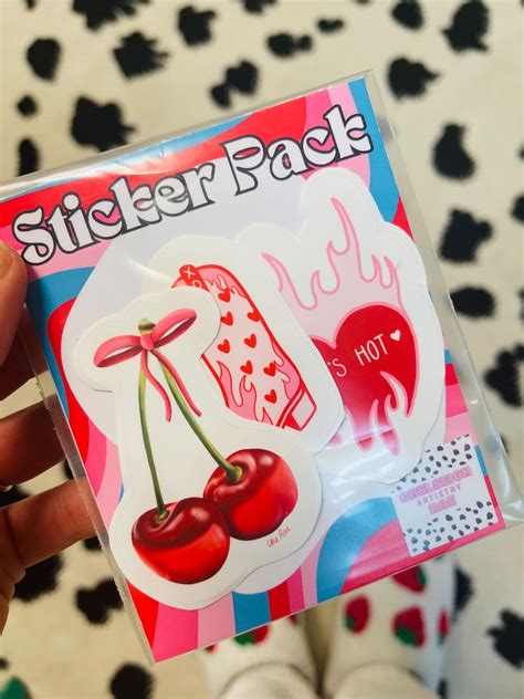 Thats Hot Girly Hearts Sticker Pack Etsy