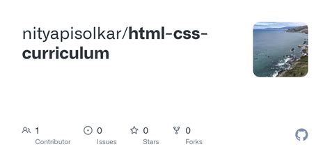 Github Nityapisolkarhtml Css Curriculum