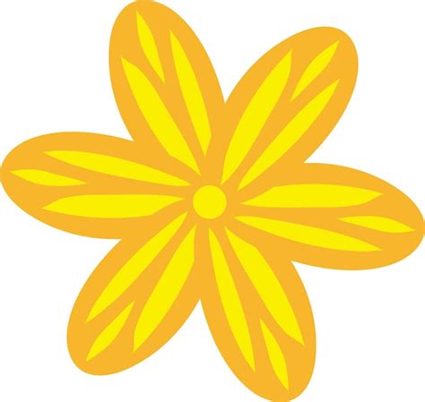 Elemento De Diseño De Flor Amarilla Vector Premium