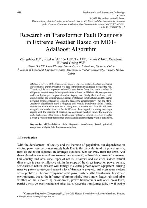 Pdf Research On Transformer Fault Diagnosis In Extreme Weather Based