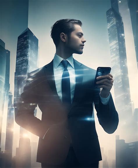 Premium Ai Image Business Technology Background Mobile