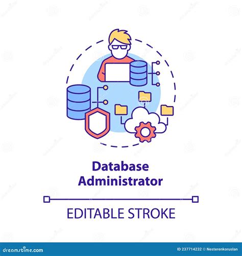 Dba Database Administrator Concept With People Letters And Icons Flat Vector Illustration