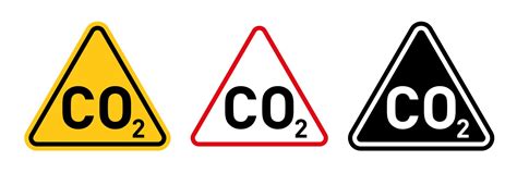Co2 Warning Sign Icon Set Alert For Carbon Vector Image