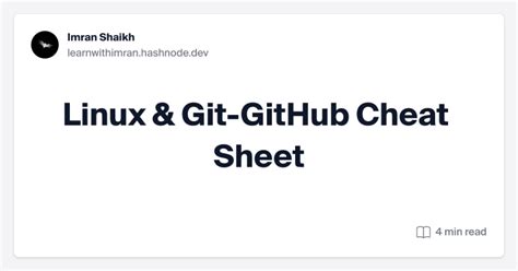 Imran Shaikh On Linkedin Linux And Git Github Cheat Sheet Imran Shaikh On Linkedin Linux And Git Github Cheat Sheet