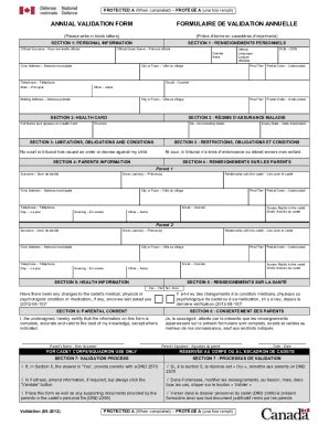 Fillable Online Fillable Online ANNUAL VALIDATION FORM FORMULAIRE DE Fax Email Print PdfFiller