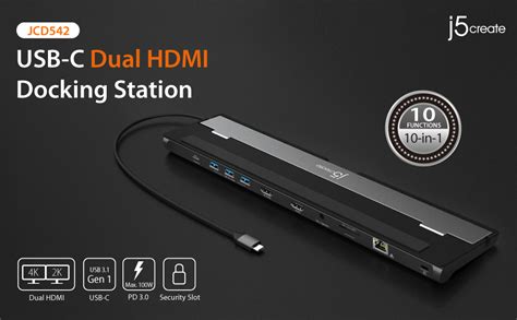 J Create Usb C Dual Hdmi Docking Station In K P Dual Hdmi Display Gbps Usb A X