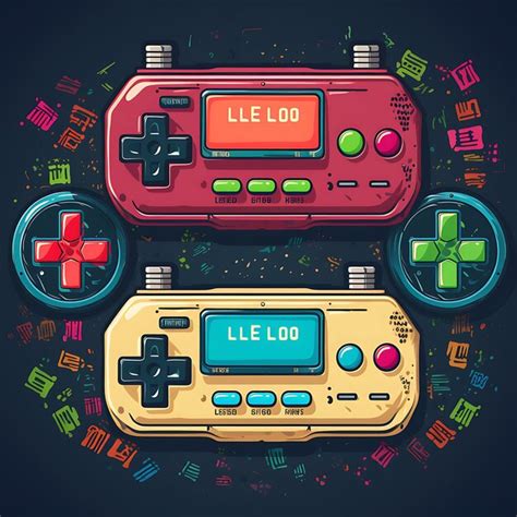 Premium Photo A Retro Gaming Frame Design Game Controllers And Pixel Art As 2d Clipart Tshirt