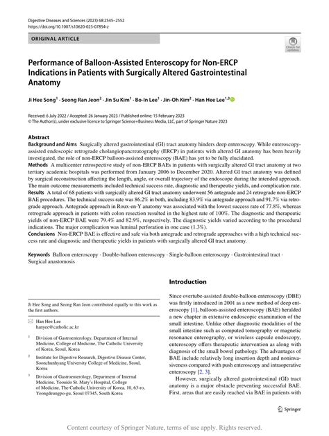Performance Of Balloon Assisted Enteroscopy For Non Ercp Indications In Patients With Surgically