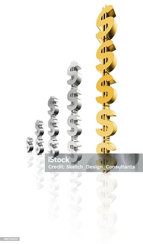 달러액에 차트별골드 및 실버 기호까지 3차원 형태에 대한 스톡 사진 및 기타 이미지 3차원 형태 개발 공연 Istock