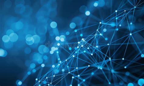 Abstract Blue Network Connection Dots And Lines Concept Of Digital Technology Data Science