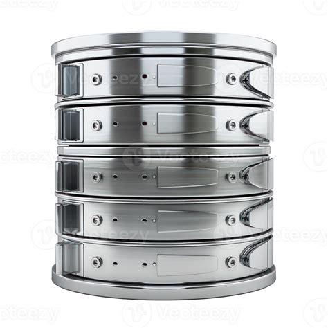 Modern Database And Hard Disk Storage 3d Render Side View Isolate On Transparency Background