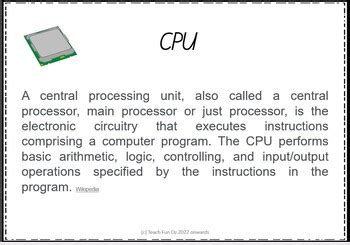 Digital Technology Hardware Computer Components Australian Curriculum Version