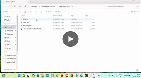This Project Uses Opencv To First Capture And Save Face Images From A R Srinivasulu