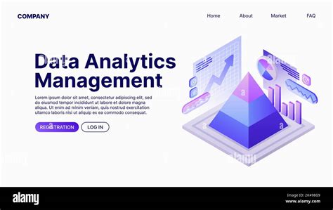 Data Analytics Management Data Analyse Landing Page Template Vector