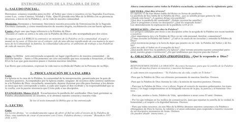 Rito De Entronizacion De La Biblia Biblia 2011pdf · EntronizaciÓn