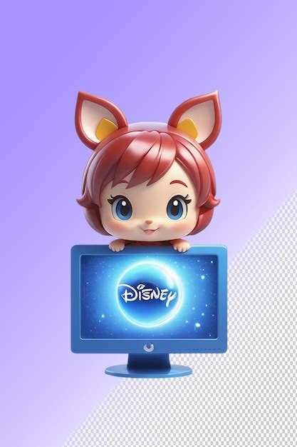 Premium Psd A Computer Monitor With A Mouse On The Top And The Word Disney On The Screen