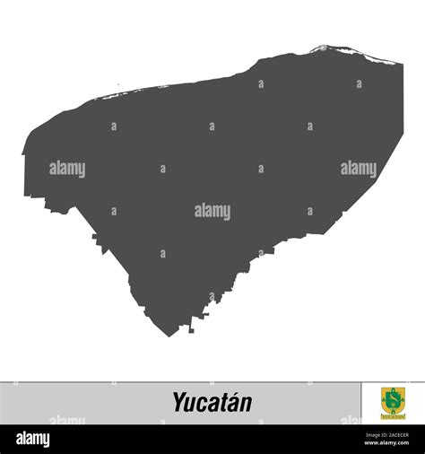 High Quality Map With Flag State Of Mexico Yucatan Stock Vector Image