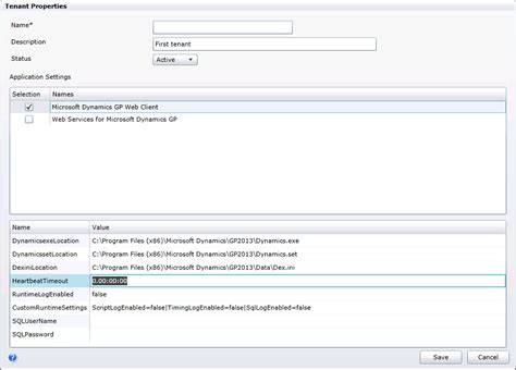 Tenant Services Configuration And Administration Dynamics Gp Microsoft Learn