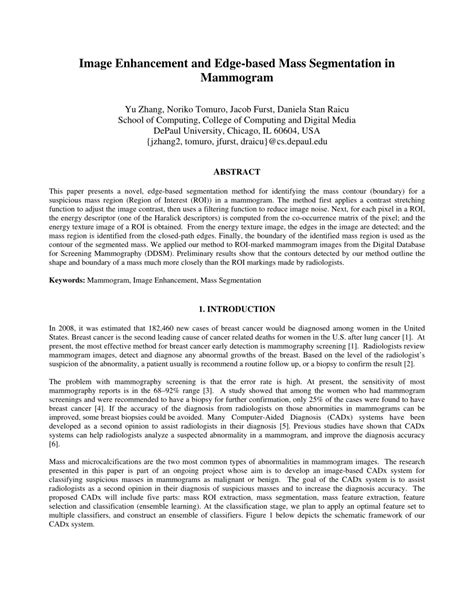 pdf image enhancement and edge based mass segmentation in mammogram