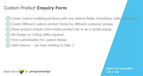 OpenCart Ask About Product Ask Question Form Builder