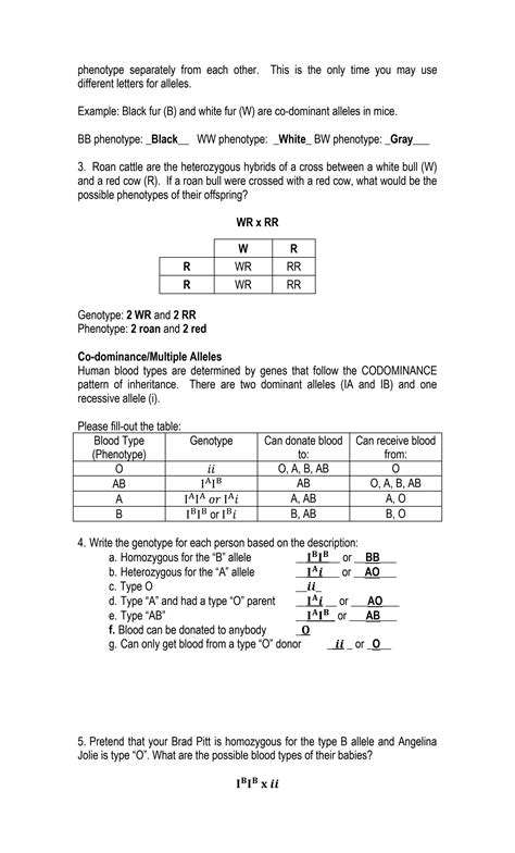 SOLUTION Non Mendelian Inheritance Worksheet Studypool
