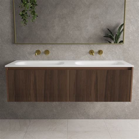 Scanalato Double Drawer Vanity Unit With Beyondstone Double Basin