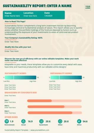Free Sustainability Report Templates For Companies