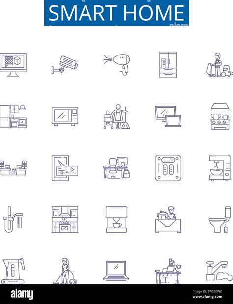Smart Home Line Icons Signs Set Design Collection Of Smart Home Automation Automated