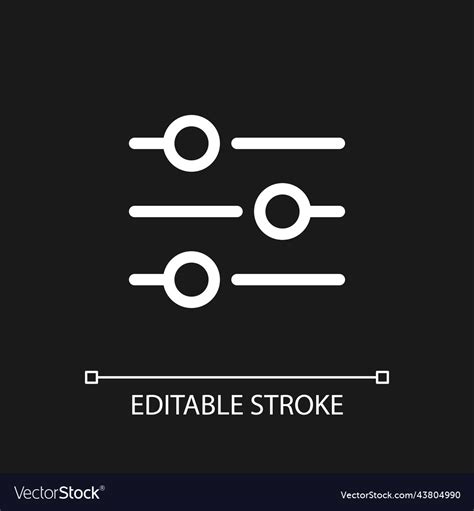 Adjustments Pixel Perfect White Linear Ui Icon Vector Image