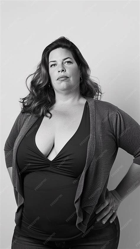 Beautiful Female Model Plus Size On A Simple Isolated Background