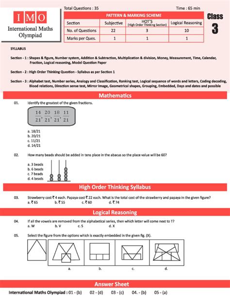 imo class 3 sample paper pdf