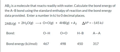 Solved AB Is A Molecule That Reacts Readily With Water Chegg Com