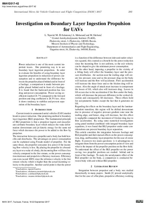 Pdf Investigation On Boundary Layer Ingestion Propulsion For Uavs