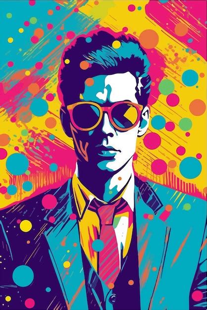 Illustration Et Vecteur Isolés De Fond Rétro Garçon Pop Art Coloré Vecteur Premium