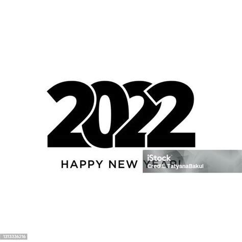 새해 복 많은 새해 2022 로고 텍스트 디자인 검정 색 숫자로 벡터 현대 기하학적 미니멀리즘 텍스트 흰색 배경에 격리 컨셉 디자인 검은 물 호랑이의 해 12월에 대한 스톡