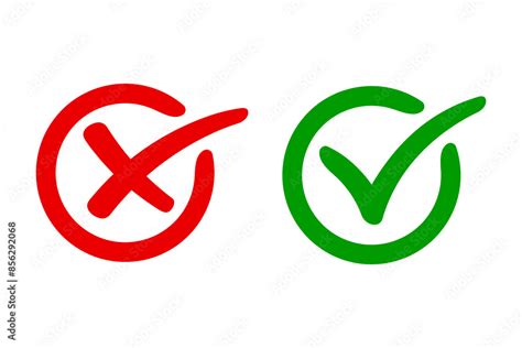 Checkmark And Cross Button Sign Stock Vector Adobe Stock