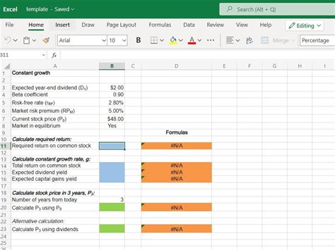 Solved Excel Online Structured Activity Constant Growth You Chegg