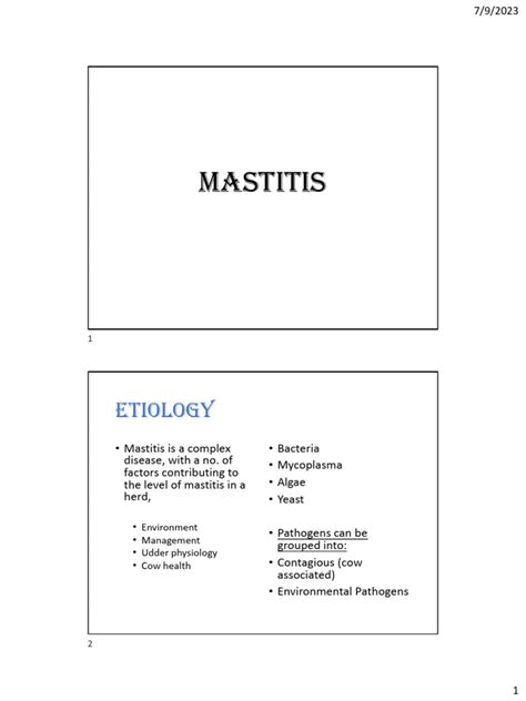 Xii Mastitis Pdf Staphylococcus Medicine