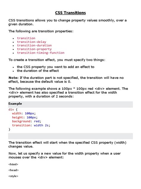 Css Transitions Pdf Computing