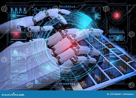 Sci Fi Hologram Control Panel Dashboard In Hud Style Robot Cyborg